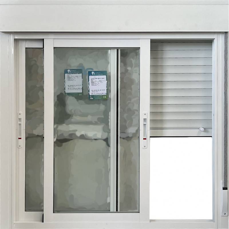 Ventana Corredera de Aluminio con persiana 100x120cm